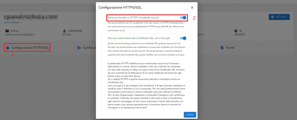 Come impostare il redirect http-https - Register.it